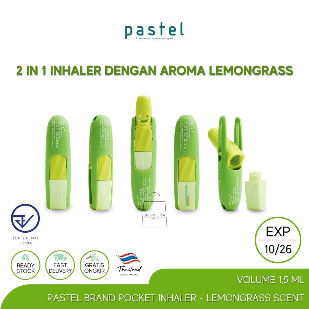 Jual Inhaler Thailand Pastel 2in1 Aroma Terapi Lemongrass Relieve ...