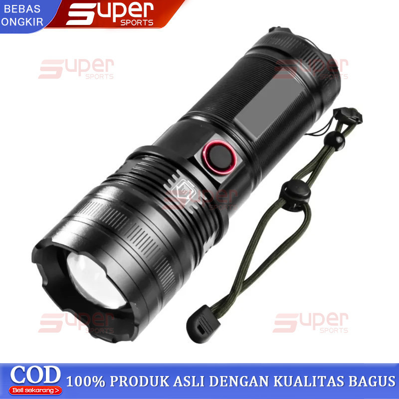 Jual Senter Super Terang 20W Senter LED Senter Multifungsi Zoom Senter Tahan Air USB C Senter ...