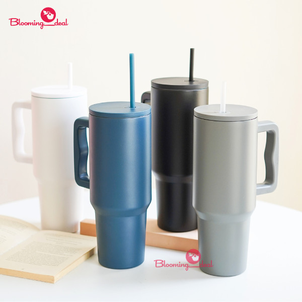 Jual Termos Tumbler Gagang Jumbo Premium Polos Stainless Steel Sedotan ...
