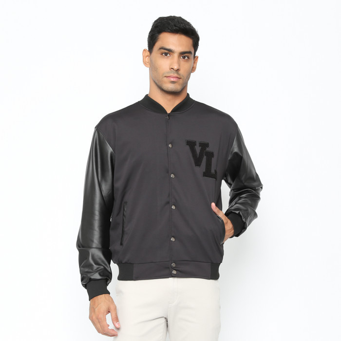 Jual VALINO Jaket Varsity Lengan Panjang Hitam Pria - V-CFCO22-B9 ...