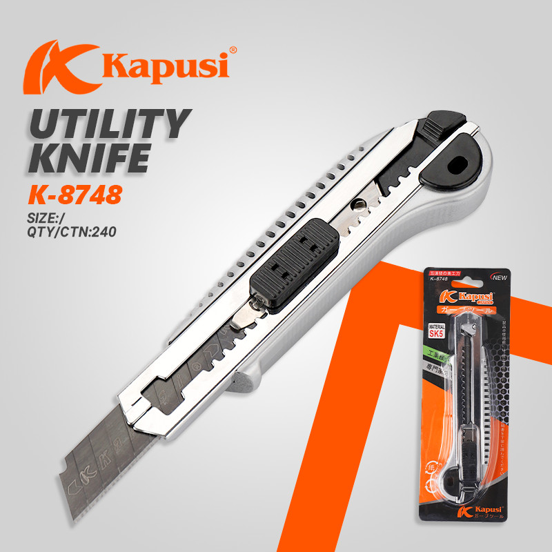 Jual Kapusi Pisau Cutter Silver +5 Mata / Pisau Cutter/Utility Knife ...