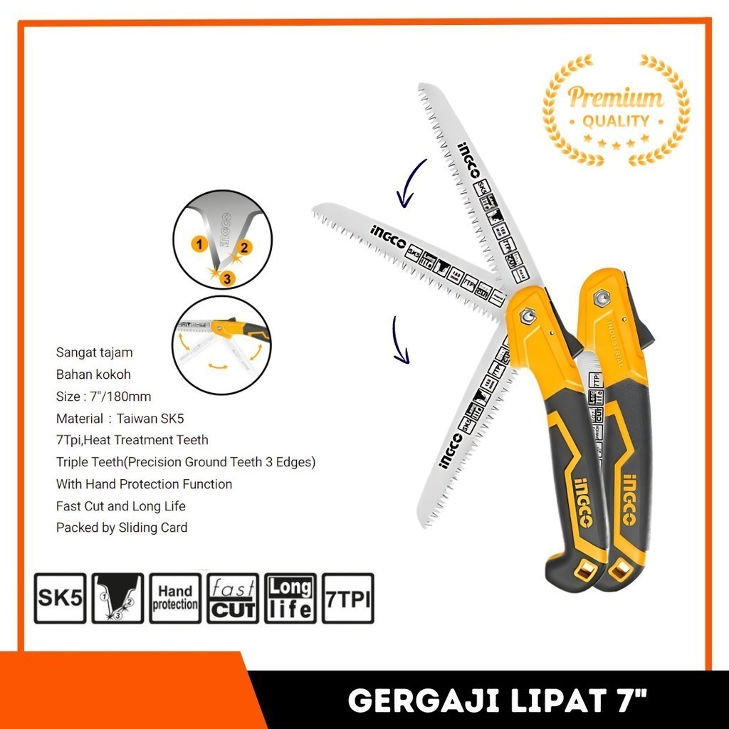 Jual Gergaji Kayu Lipat INGCO HFSW1808 7 Inch Gergaji Tangan Kayu Pipa ...