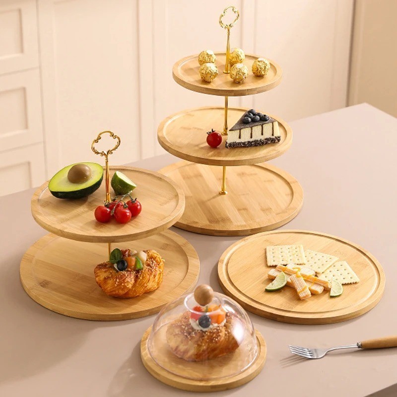 Jual Rak Susun Kue Dan Buah Dari Bambu Dan Kayu, Cocok Untuk Acara ...