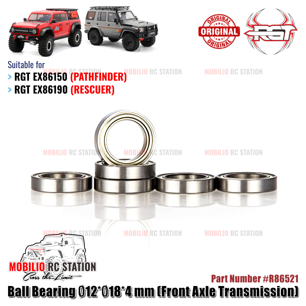 Jual RGT Part #R86521 Ball Bearing 12x18x4mm Front Axle Transmission RC ...