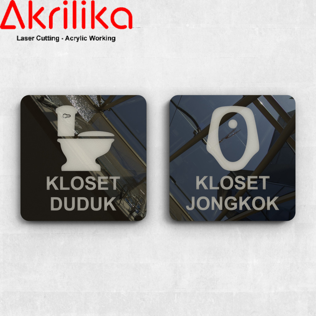 Jual AKRILIK SIGN/SIGNAGE "KLOSET JONGKOK/KLOSET DUDUK" 10X10CM ...