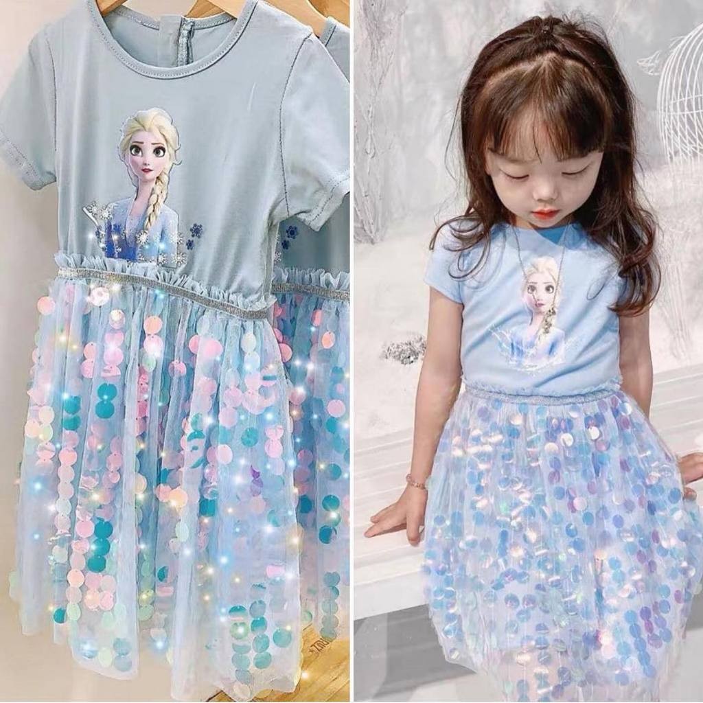 Jual Dress Anak Perempuan Frozen Elsa Biru 2 3 4 Tahun | Shopee Indonesia