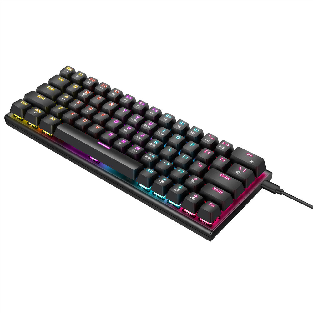 Jual Portable Mechanical Gaming Keyboard With RGB Backlit Keyboard 63 ...