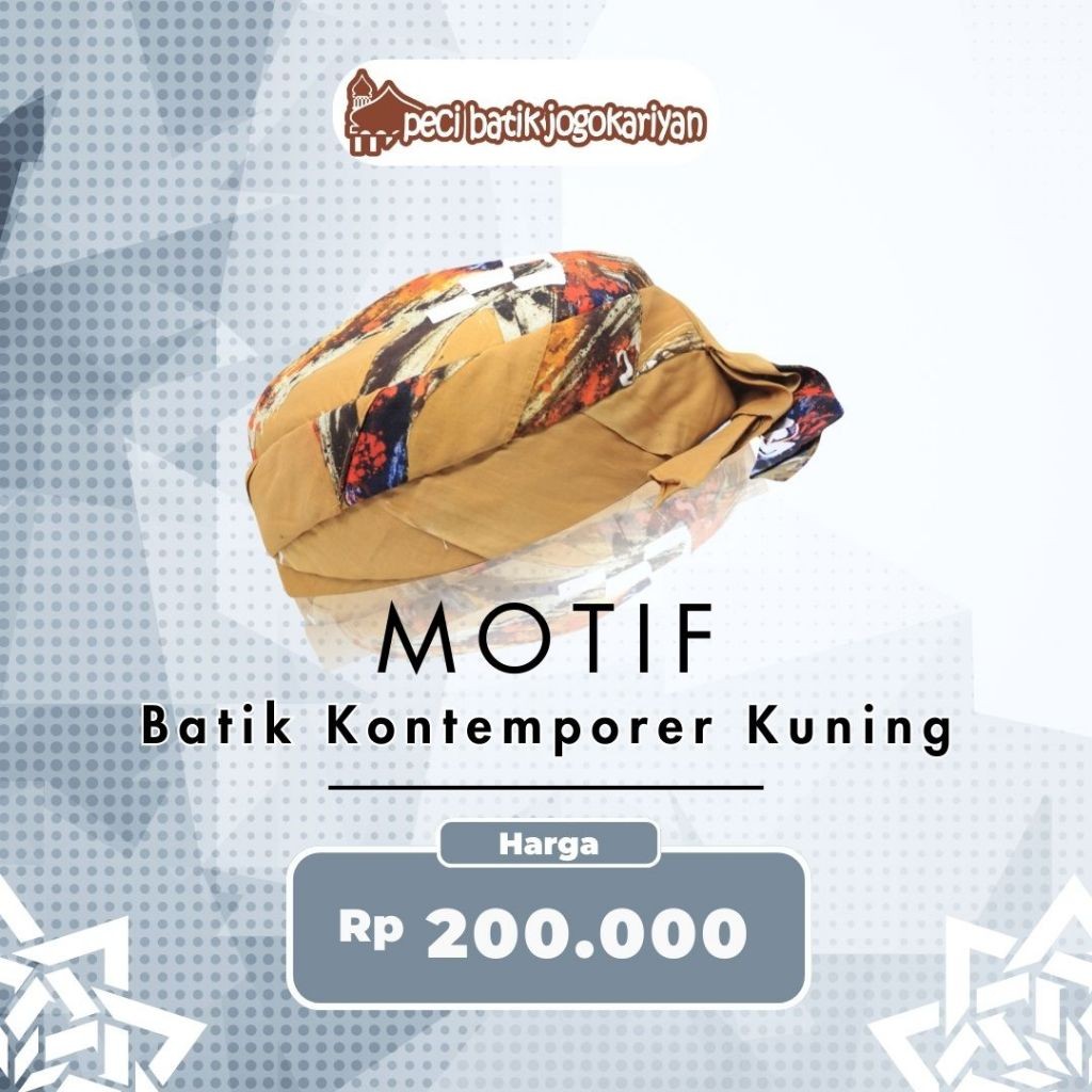 Jual Peci Batik Jogokariyan Motif Batik Kontemporer Kuning Original ...