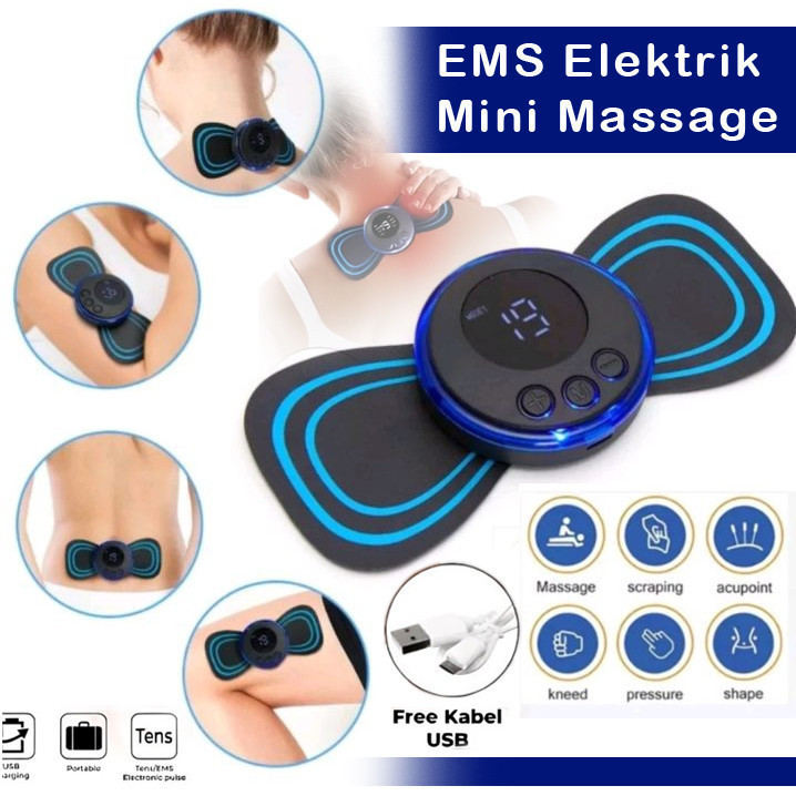 Jual PTZ3 - Alat Pijat Leher Listrik Mini 8 Mode EMS Pereda Nyeri Otot ...