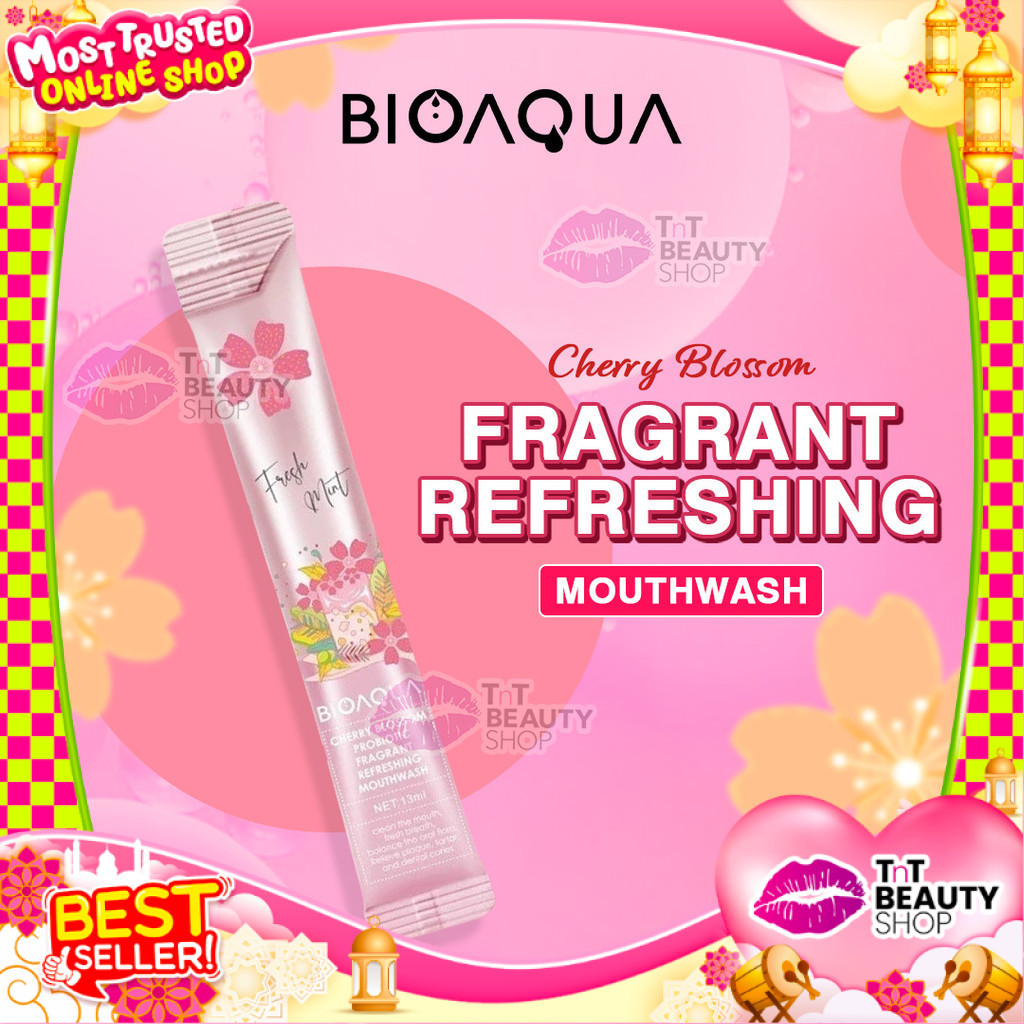 Jual Bio Aqua Cherry Blossom Probiotic Fragrant Refreshing Mouthwash 13ml | TnT Beauty Shop ...
