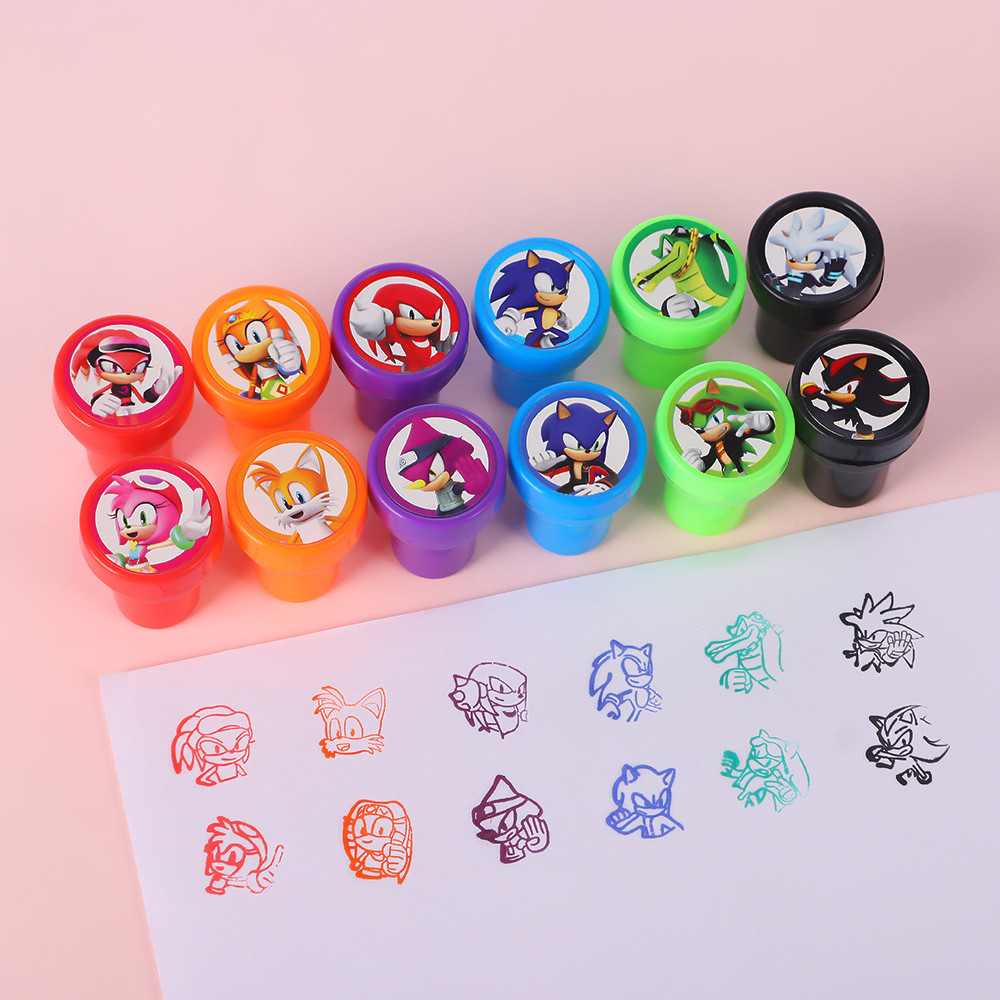 Jual MINISO Cartoon Sonic Party Favors Seal Stamps for Kids Girls ...
