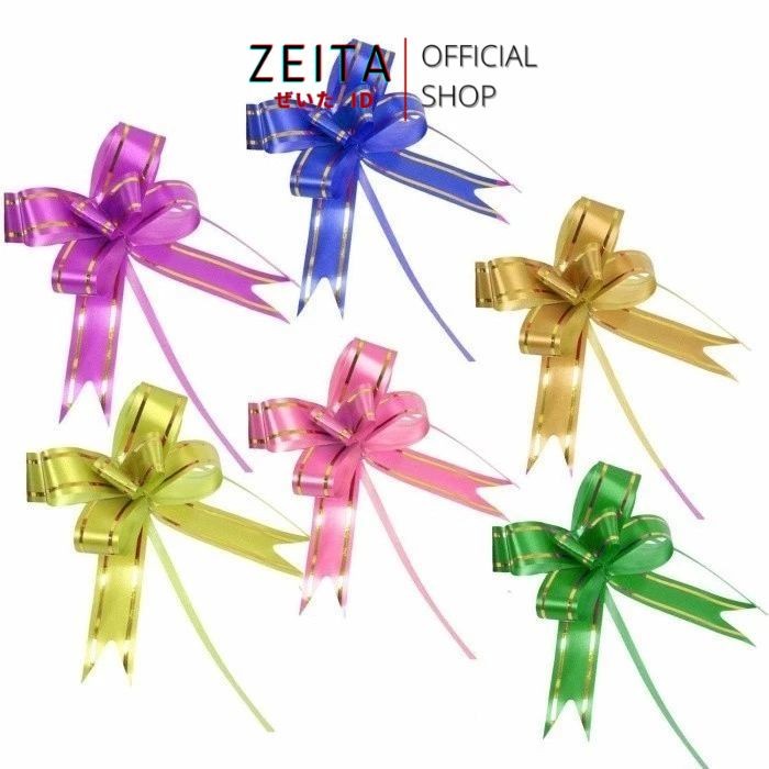 Jual Zeita - (1pack) Pita Tarik Motif / Pita Serut Motif Garis Lis Emas ...