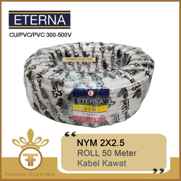 Jual Kabel Listrik ETERNA NYM 2x2.5 ROLL 50 Meter | Shopee Indonesia