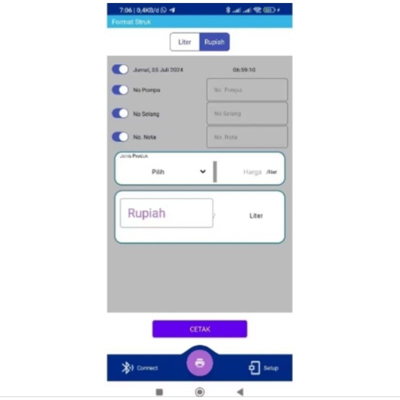 Jual aplikasi android cetak struk nota SPBU tanpa iklan | Shopee Indonesia