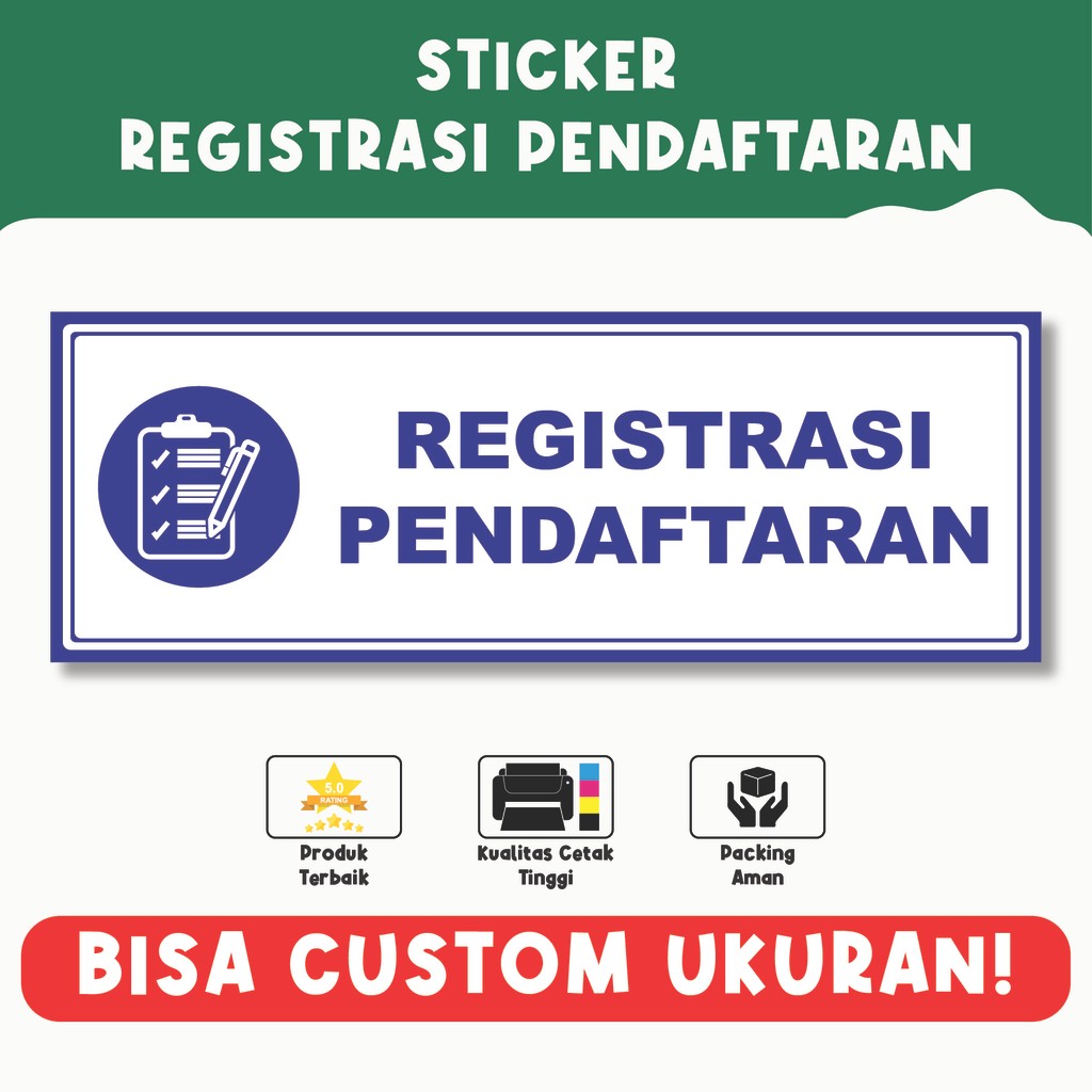 Jual Sticker Registrasi Pendaftaran – Penanda Area Pendaftaran ...