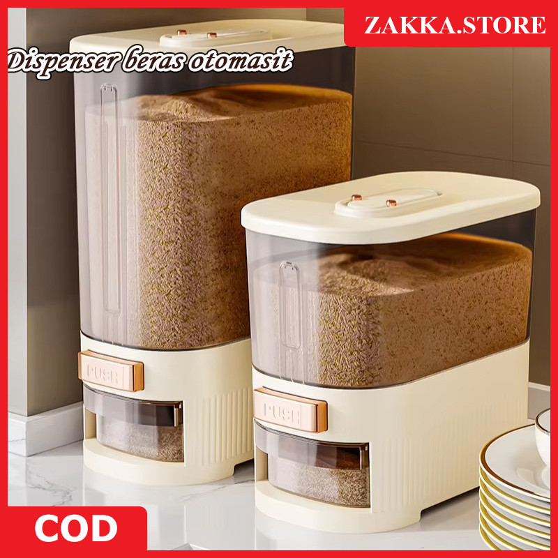 Jual Zakka Dispenser Rice Bucket Toples beras otomatis, wadah beras PP ...