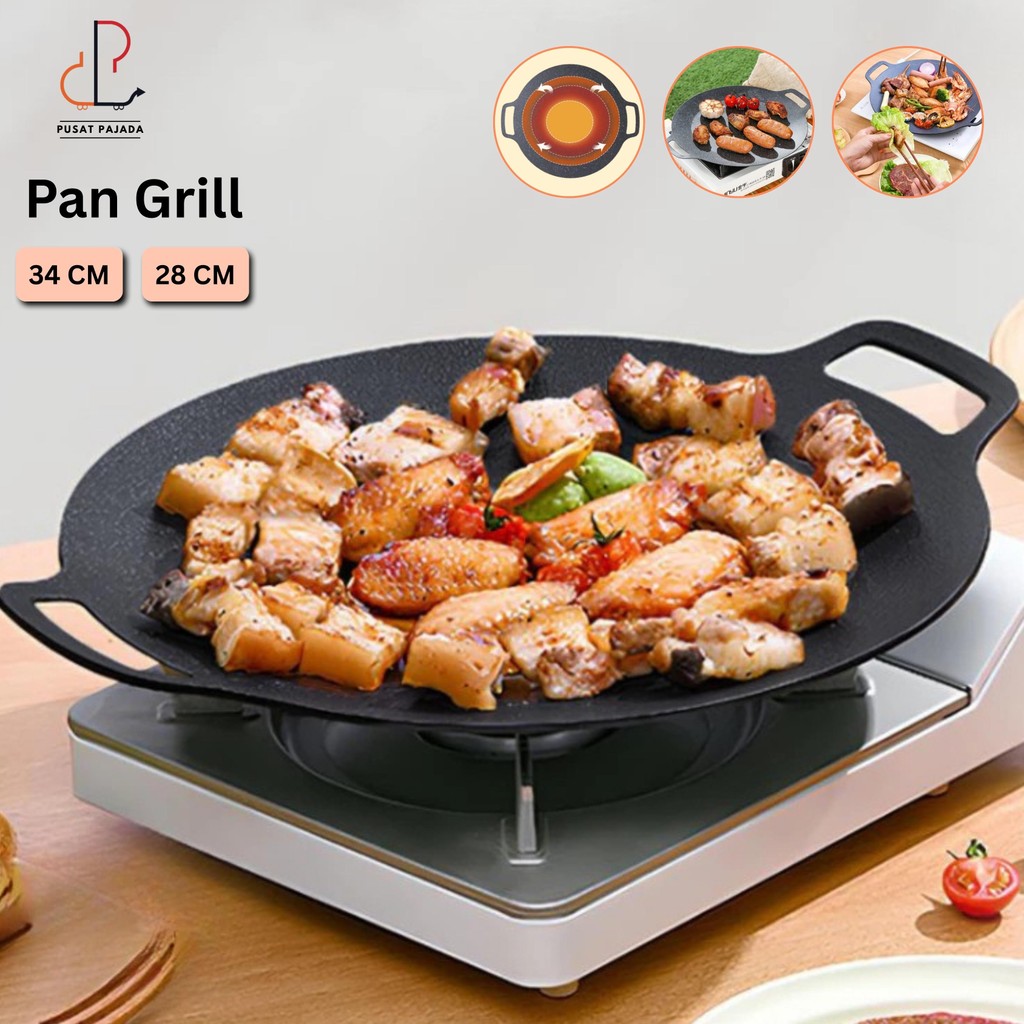 Jual Alat Pemanggang BBQ Grill Pan Korean Steambot Wajan Panggangan ...