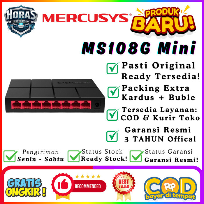 Jual Mercusys MS108G 8 Port Full Gigabit Desktop Switch | Shopee Indonesia
