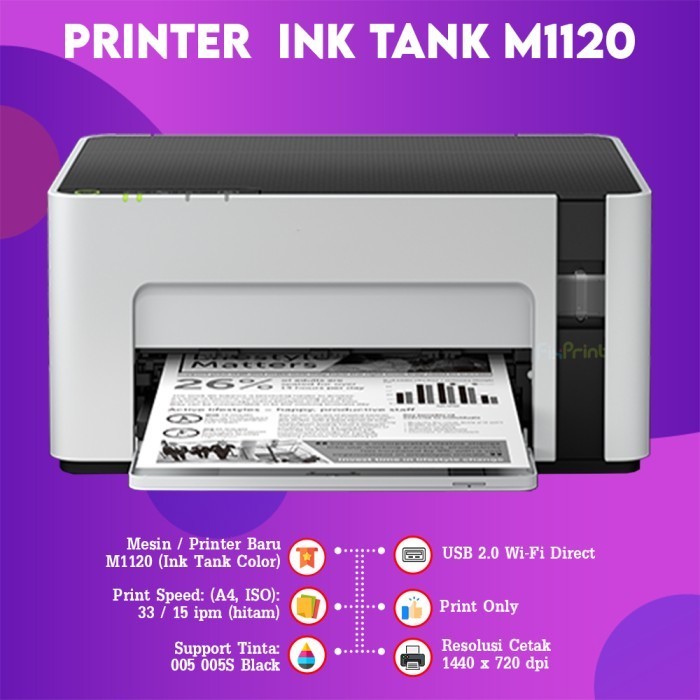 Jual Printer M1120 Eco Tank Print Only Pengganti M1100 Monochrome Wi-Fi ...
