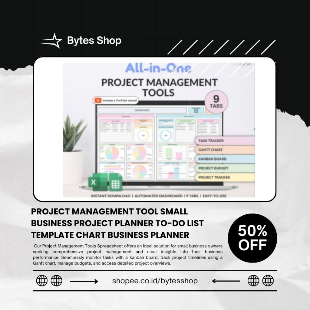 Jual Project Management Tool Small Business Project Planner To-Do List ...