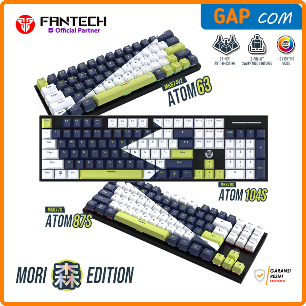 Jual Keyboard Gaming Mechanical Fantech Atom63 MK874v2 | Atom87S MK877s ...