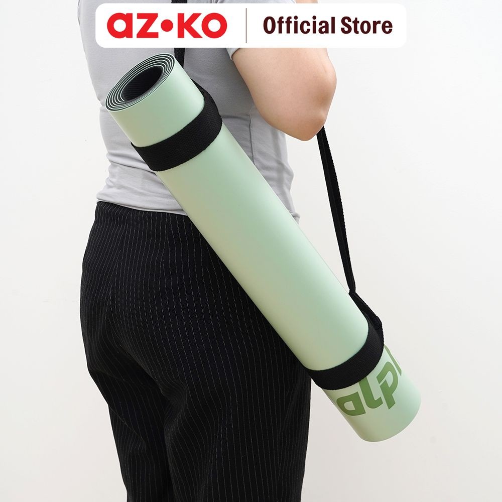 Jual AZKO Alph Matras Yoga Pu Rubber Dengan Strap 3 mm - Hijau Sage mat ...