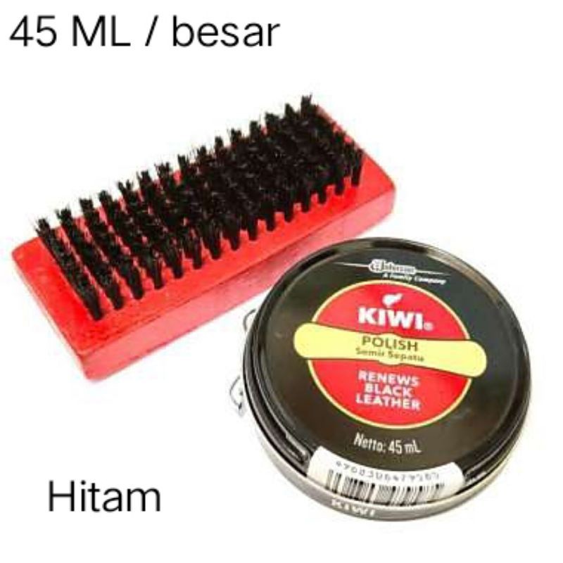 Jual PAKET SEMIR SEPATU KIWI UK 45ml & 17.5ml & CAIR HITAM COKELAT (semir+sikat) | Shopee Indonesia