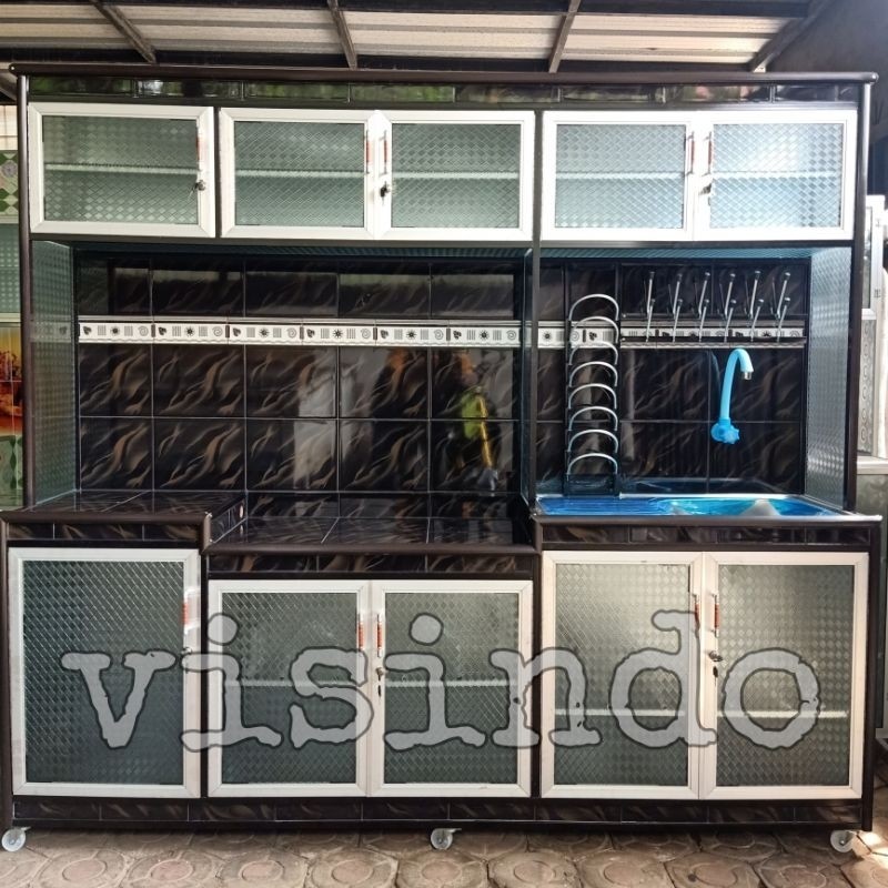 Jual lemari dapur kitcen set full serbaguna wastafel,rak kompor,rak ...