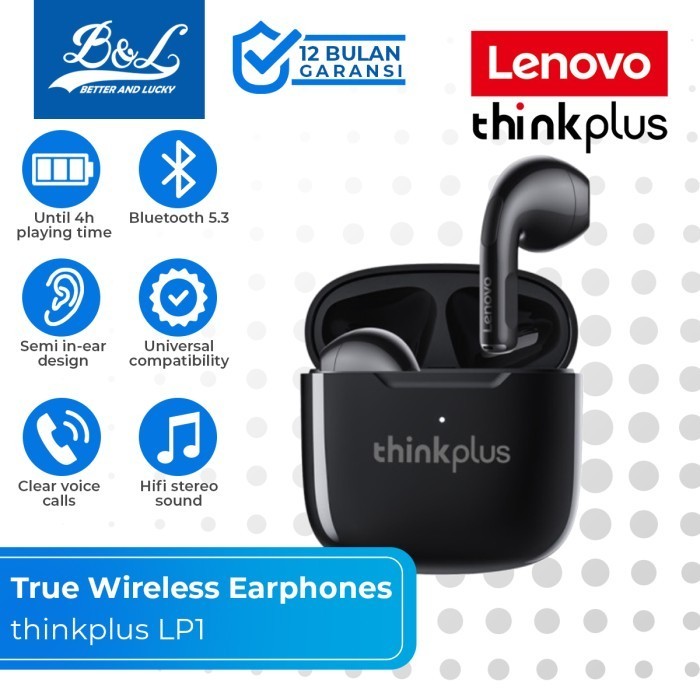 Jual LENOVO Thinkplus LP1 LivePods TWS True Wireless Earphone Bluetooth 5.3 | Shopee Indonesia
