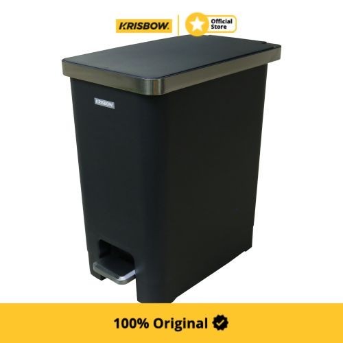 Jual Krisbow 30 ltr Tempat Sampah Pedal Soft Close Slim Frsbs30Bk - Hitam Tong Sampah Pedal ...