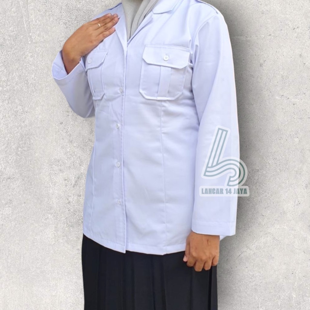 Jual Kemeja Pdh Wanita Lengan Panjang Baju Pdh wanita Seragam Pns Putih ...