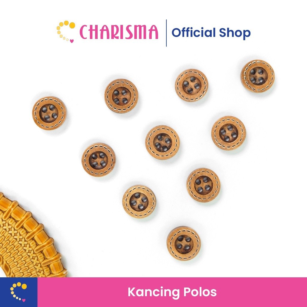 Jual Charisma Kancing Polos - Kancing Polos Coklat E75 | Shopee Indonesia
