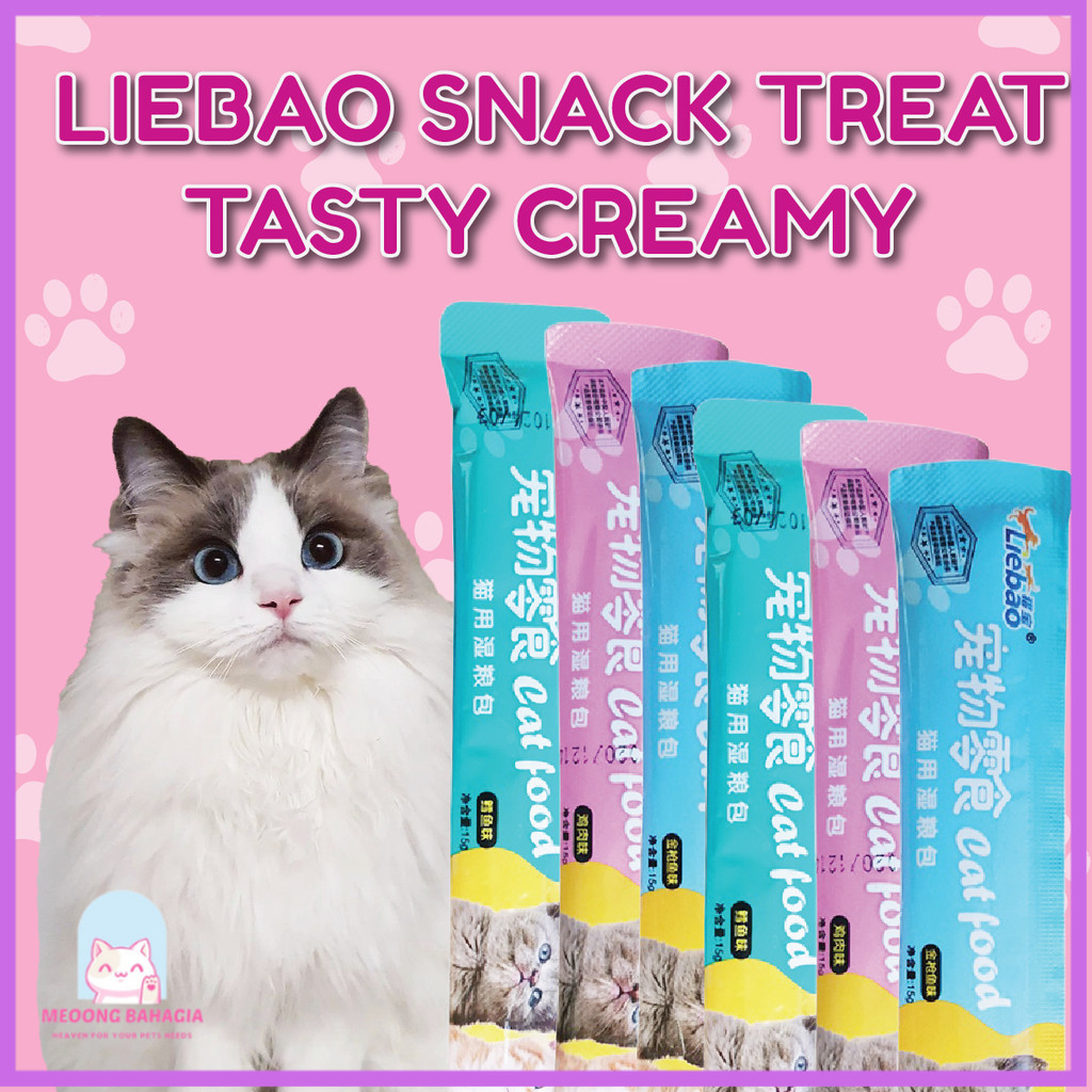 Jual [LIEBAO] Snack Kucing Camilan Basah Penggemuk Cat Treat Strip ...