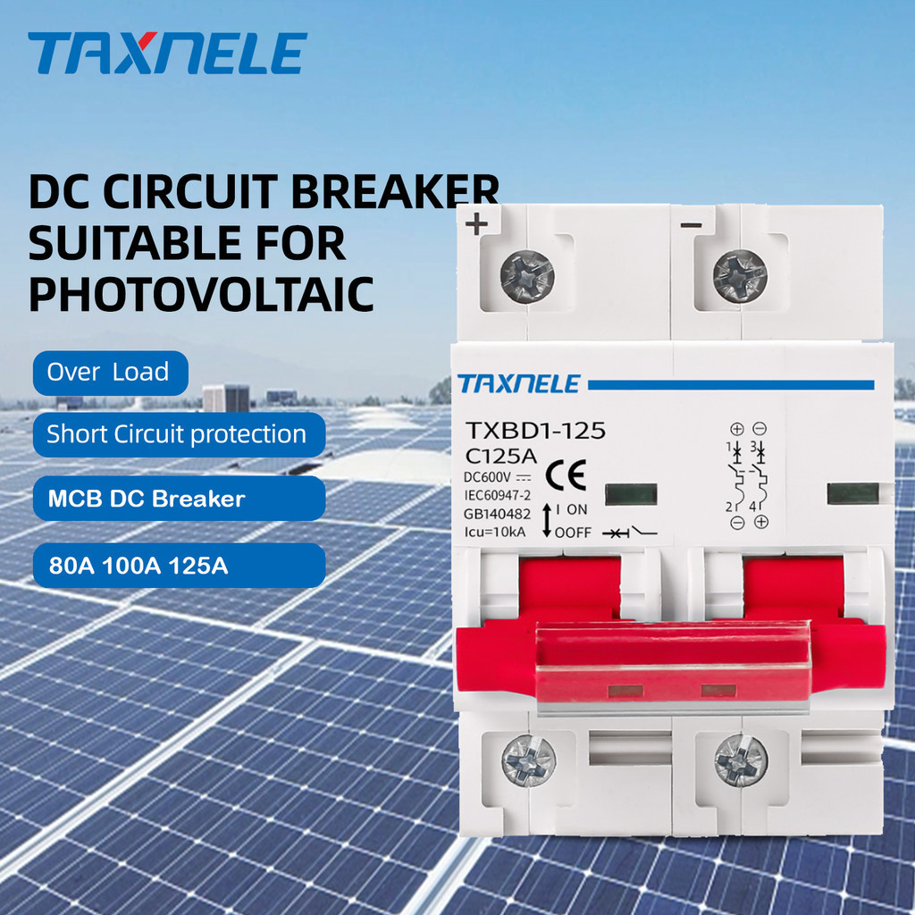 Jual MCB DC 2P 600V Circuit Breaker 80A 100A 125A | Shopee Indonesia