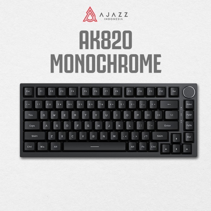 Jual Ajazz AK820 Monochrome 75 Mechanical Keyboard Wired White/Blue Light - WHITE, BLUE SWITCH ...