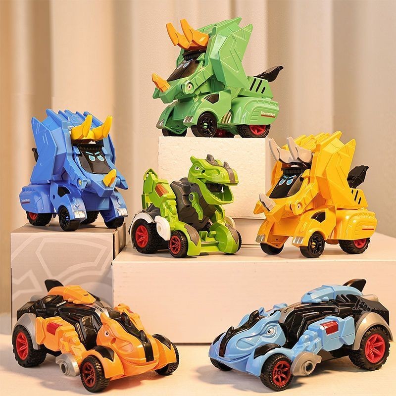 Jual Mainan Mobil Dinosaurus Transformer Tabrakan Tyrannosaurus Inersia ...
