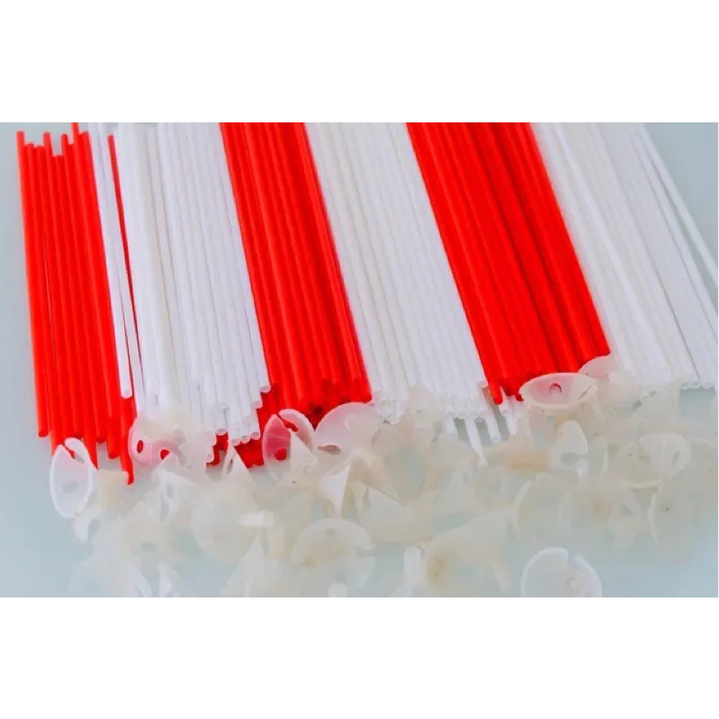 Jual 10Pcs Stik Balon merah Putih / Tangkai Balon Gagang Balon / stick ...