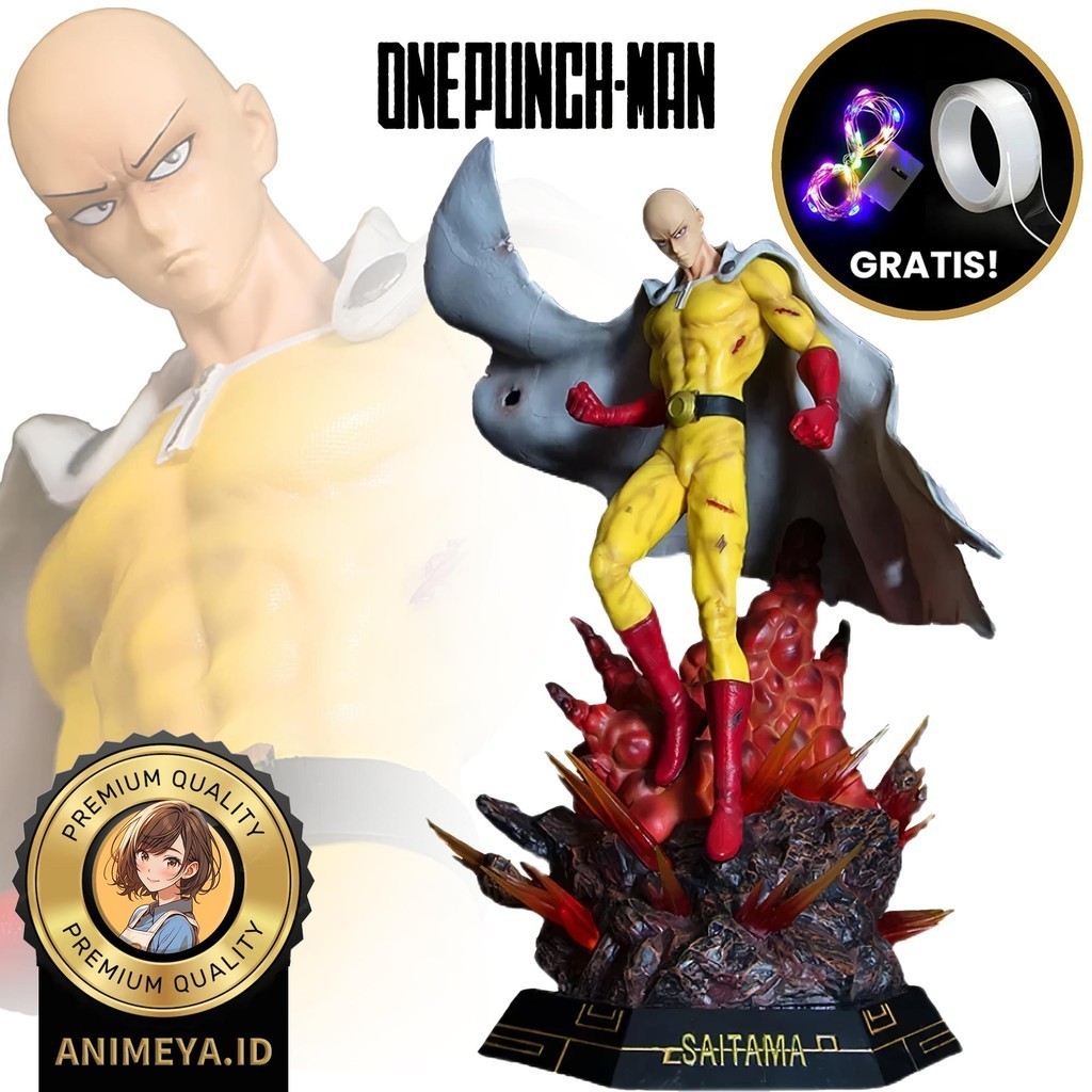 Jual Action Figure Statue One Punch Man Diorama LED Saitama Jumbo ...