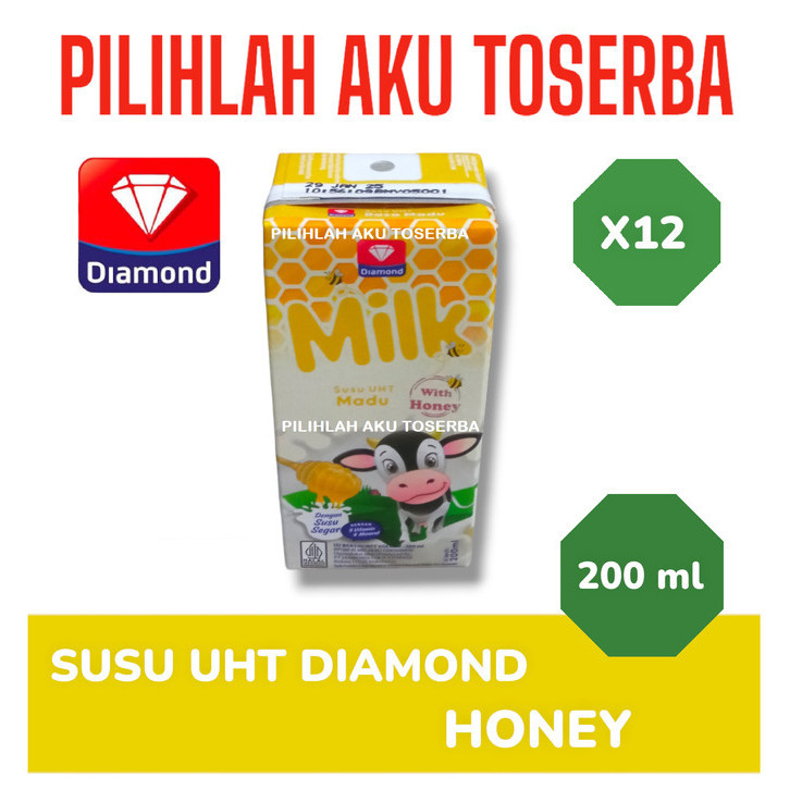 Jual Susu DIAMOND UHT Honey ukuran 200 ml - ( HARGA 12 pcs ) | Shopee Indonesia