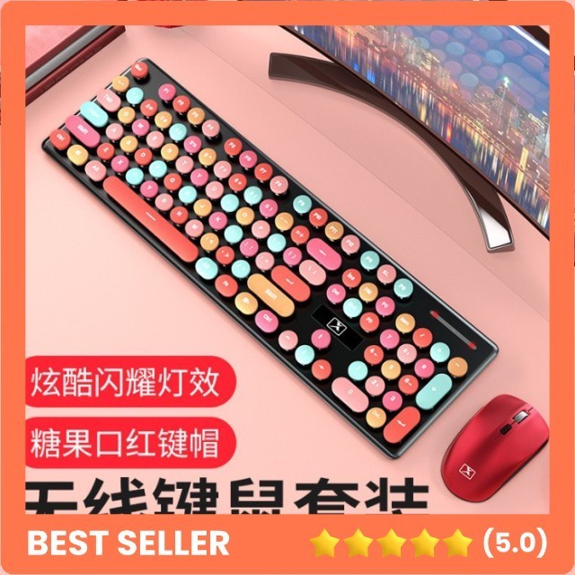 Jual Korean Girl Keyboard Candy Keyboard Set Wireless - Funky Keyboard ...