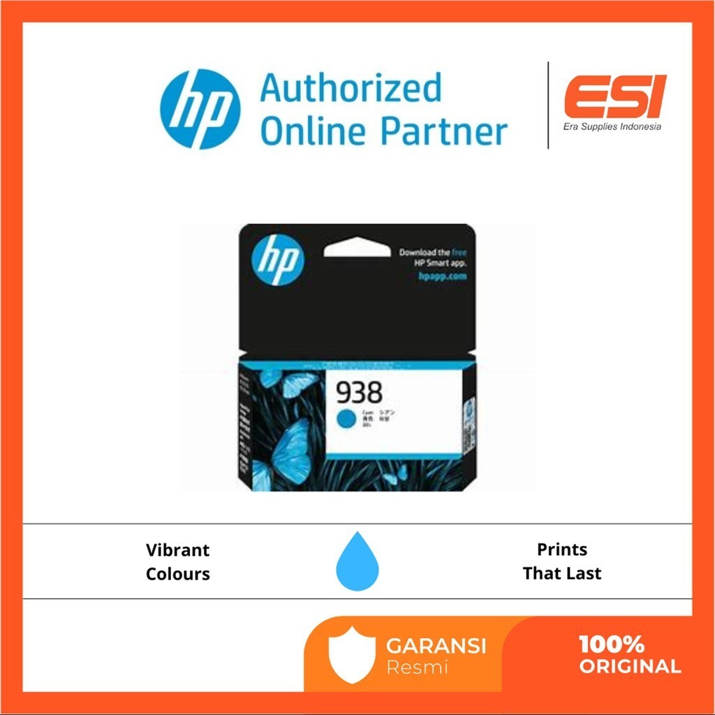 Jual Tinta HP 938 CYAN Original Ink Cartridge (HP4S6X5PA) | Shopee ...