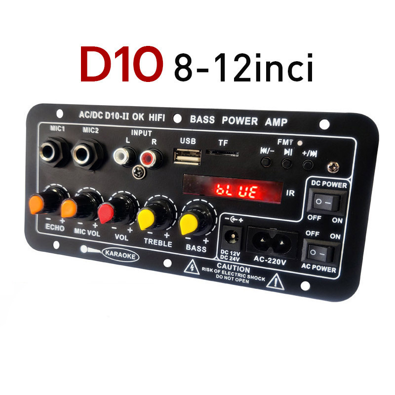 Jual ampli full bass subwoofer amplifier mini bluetooth 8-12 Inci ...