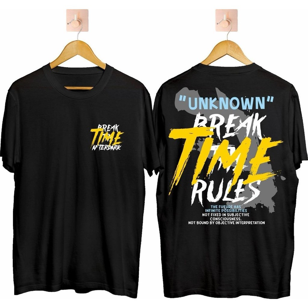 Jual BAJU KAOS MOTIF BREAK TIME RULES / KAOS DISTRO MOTIF TULISAN ...