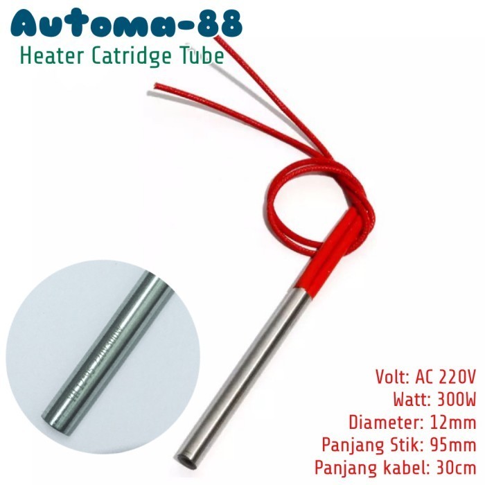 Jual Heater Catridge Pipa pemanas 95 mm (L) x 12 mm (D) Sealer 220V ...