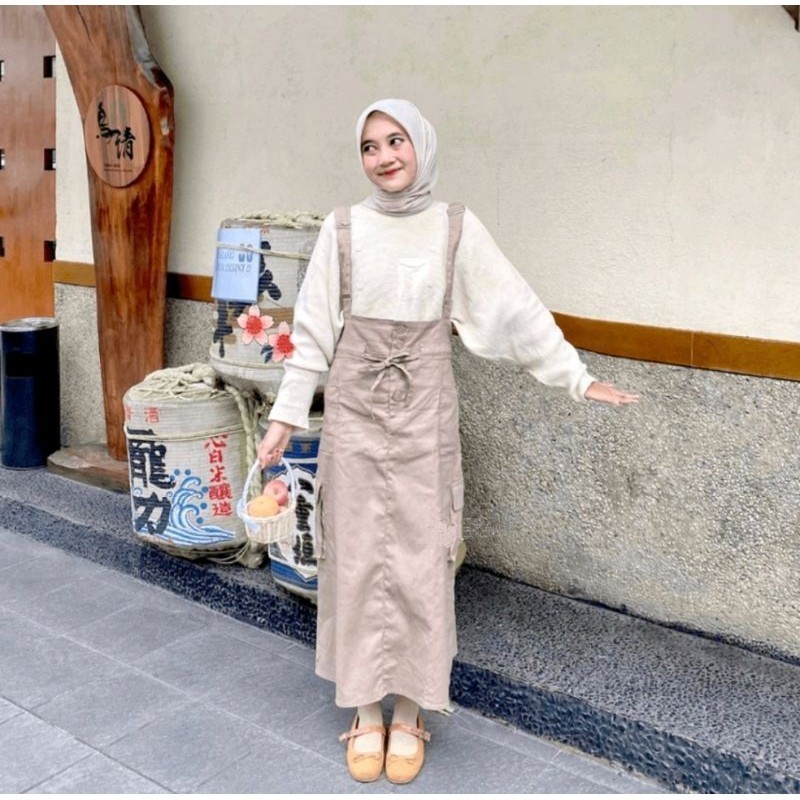 Jual Overall Katun Twill Najma Jumpsuit Wanita Rok Cargo - Okegan Jeans ...