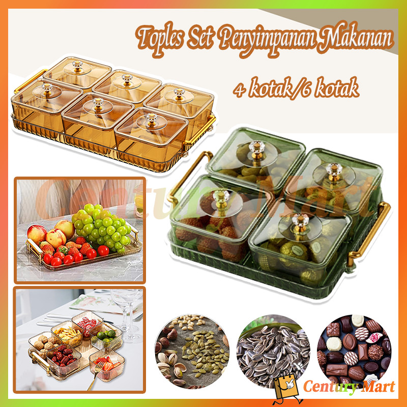 Jual Toples Set Penyimpanan Makanan/Snack Tray Snack Bowl /toples ...