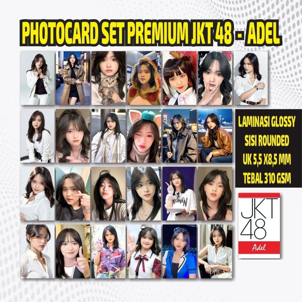 Jual 25pcs JKT48 PC Photocard isi member Ashel muthe michie print laminasi glossy tebal anti air ...
