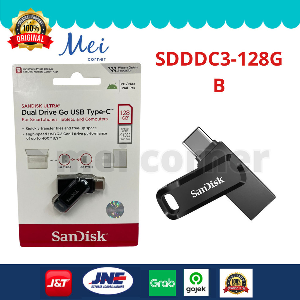 Jual Flashdisk OTG 128GB SanDisk Ultra Dual Drive Go USB Type-C SDDDC3 ...