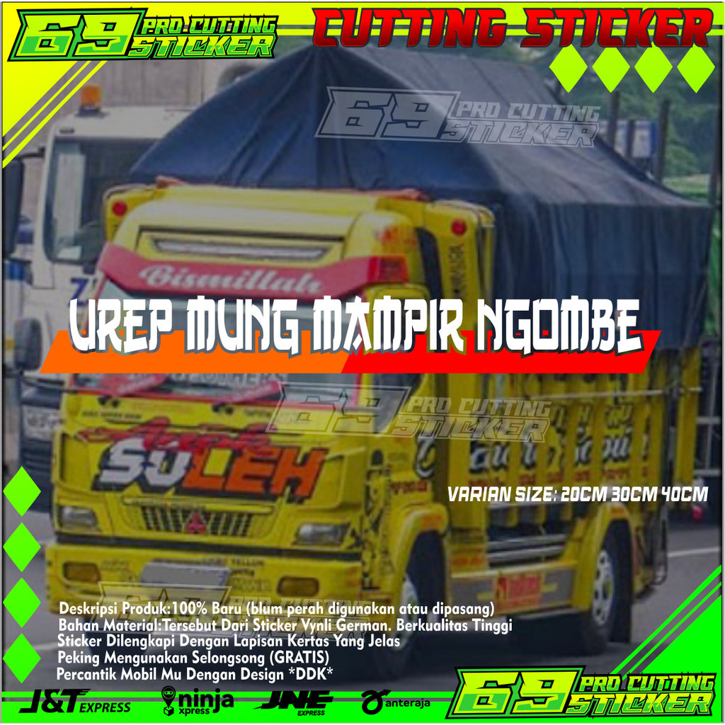 Jual STICKER cutting KATA-KATA KACA MOBIL PICKUP/TRUCK ''UREP MUNG ...