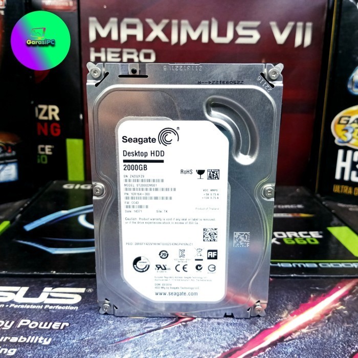 Jual Hardisk Internal HDD PC 3.5" Seagate 2Tb Sentinel 100% Socket Sata ...